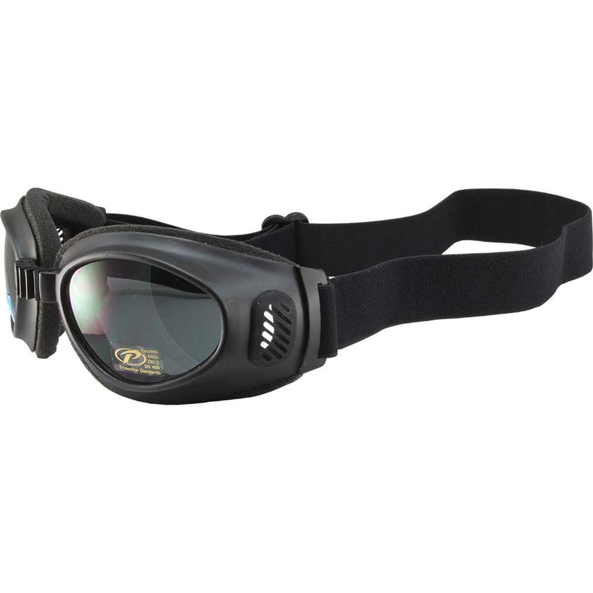 Pacific Coast Feather Tour Wide Coverage Black Motorcycle Goggles with ...