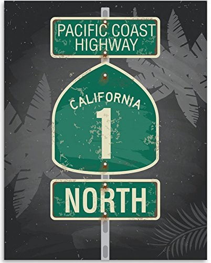 Pacific Coast Highway 1 North Sign California - 11x14 Unframed Art ...