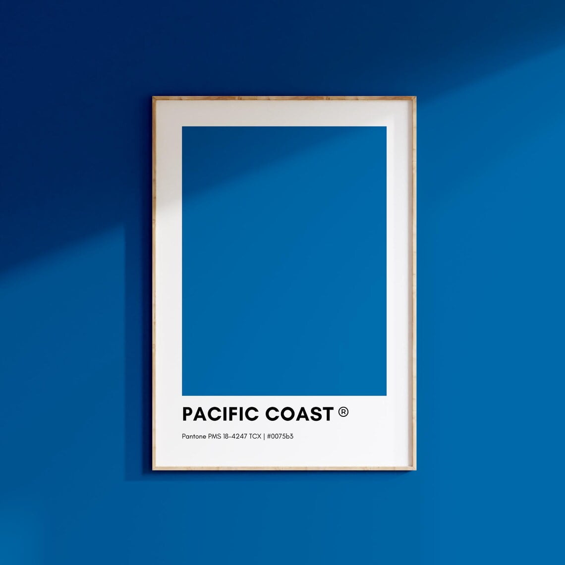 Pacific Coast Print Poster, Blue Pantone Poster Print, Blue Wall Art ...