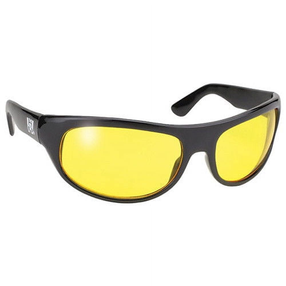 Pacific Coast Value Line The Wrap Sunglasses Black Frame/Yellow Lens ...