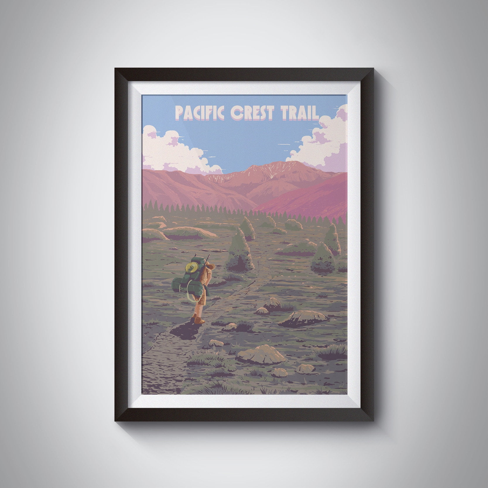 Pacific Crest Trail Poster, Usa Travel Print, Pct Thru Hike, Long ...