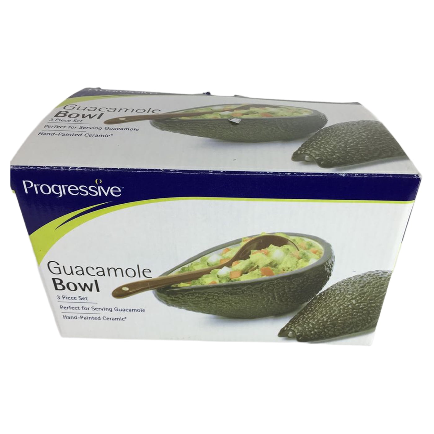 Pacific Direct Guacamole Serving Bowl, Green Avocado Ceramic Condiment ...