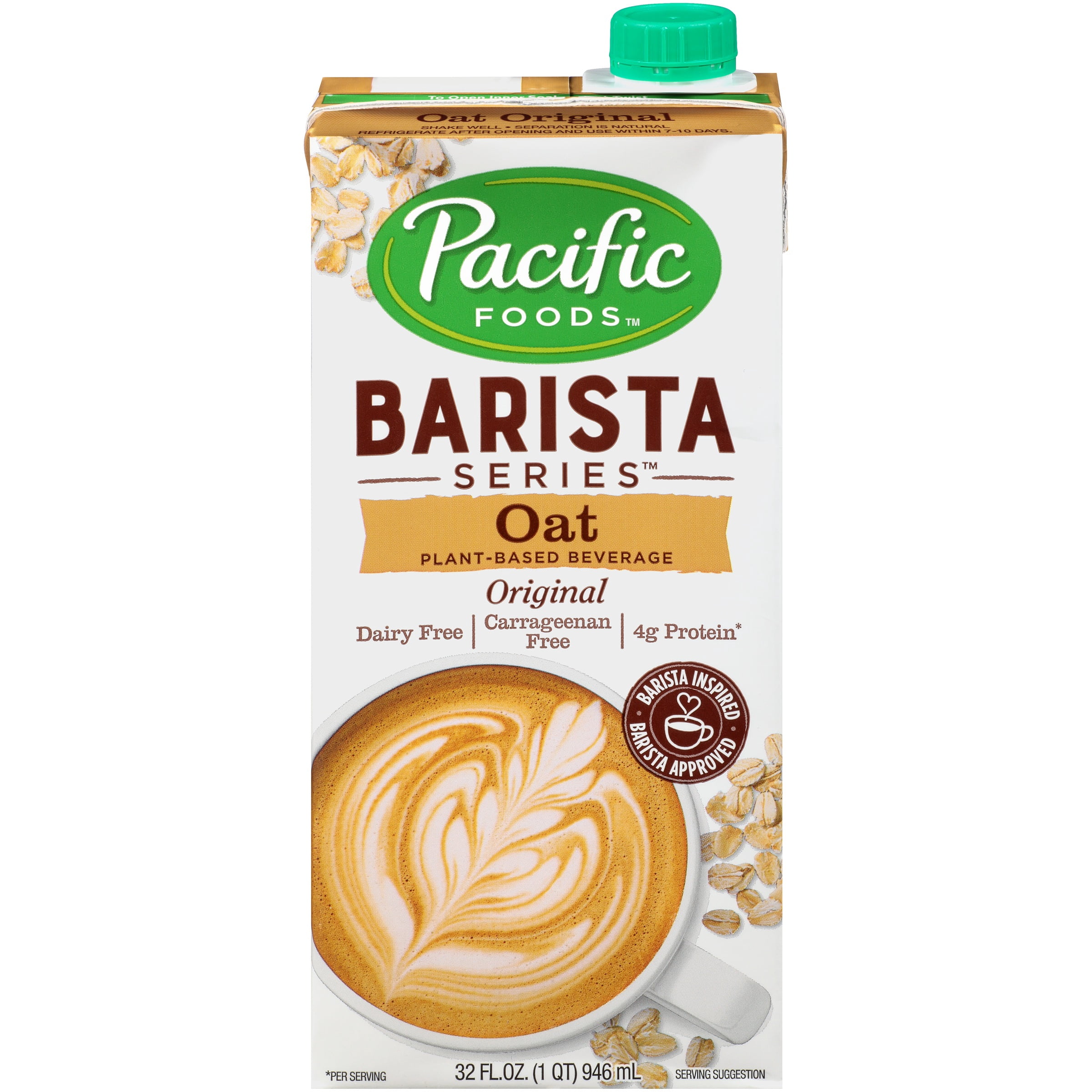 Pacific Foods, Oat Milk Barista Series Gluten Free 32 oz - Walmart.com