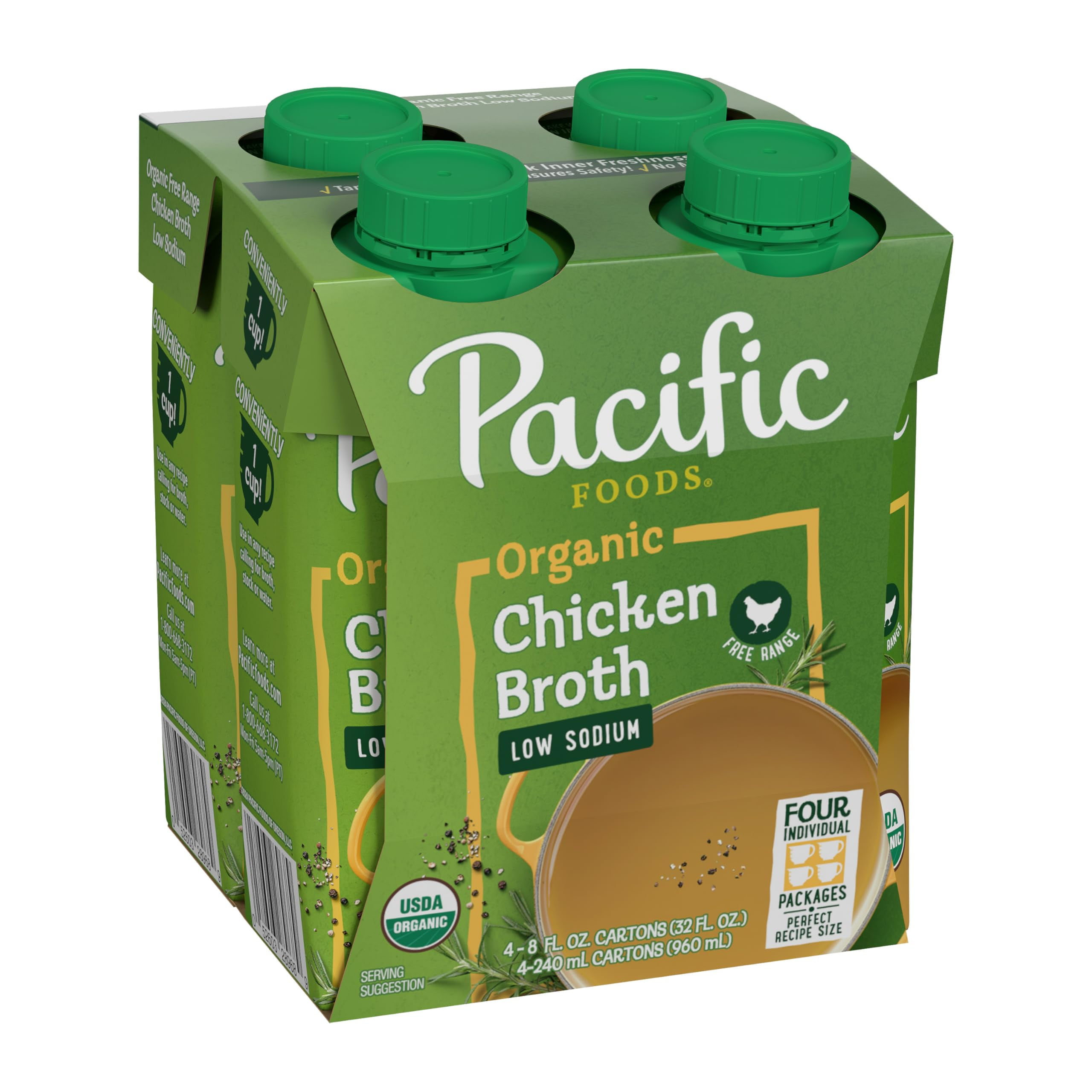 Pacific Foods Low Sodium Organic Free-Range COC1Chicken Broth, 8 oz ...