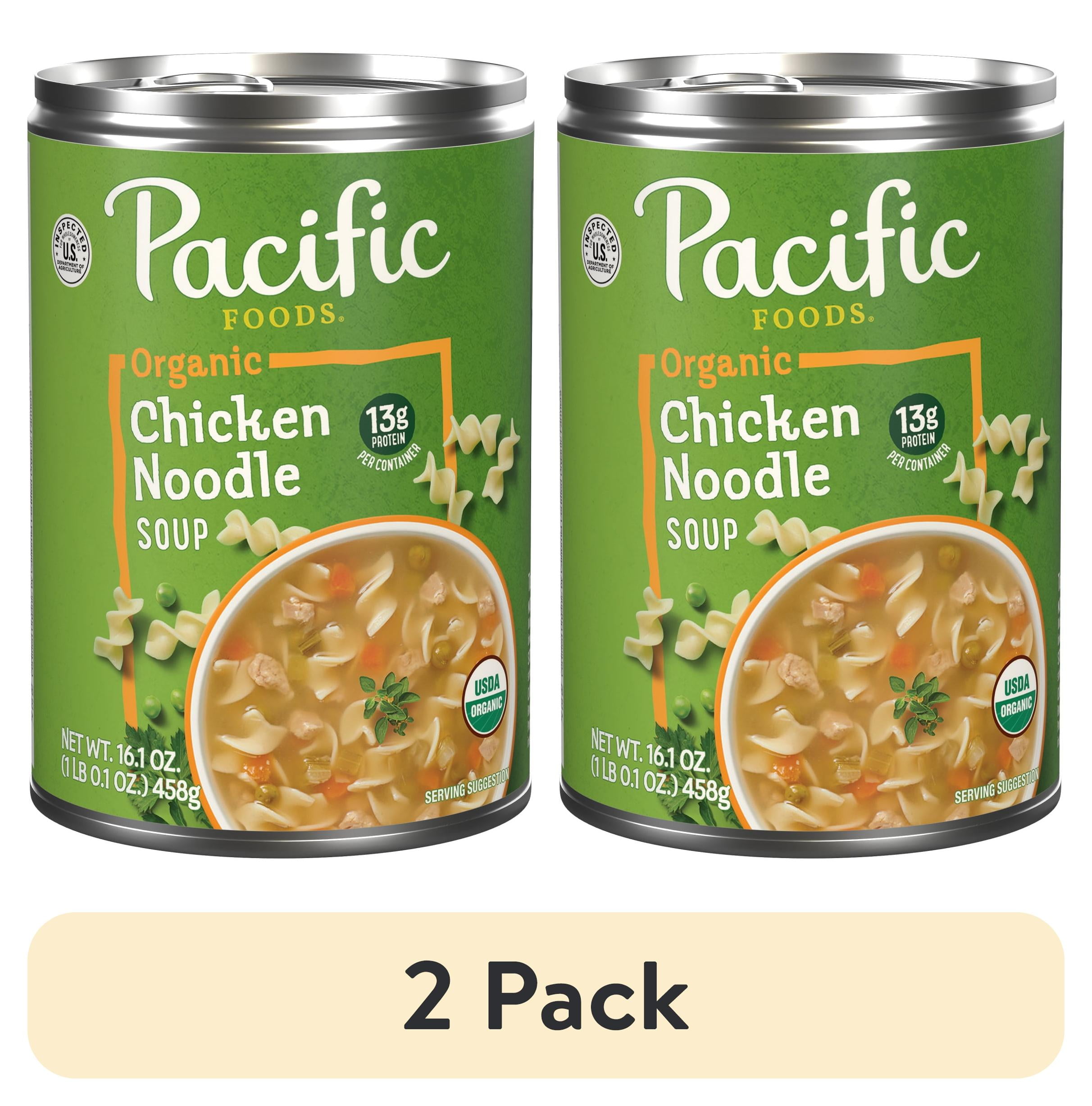 (2 pack) Pacific Foods Organic Chicken Noodle Soup, 16.1 oz Can ...