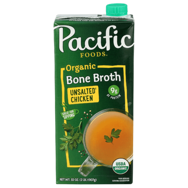 Pacific Foods Organic Chicken Unsalted Bone Broth 32 fl oz - Walmart.com