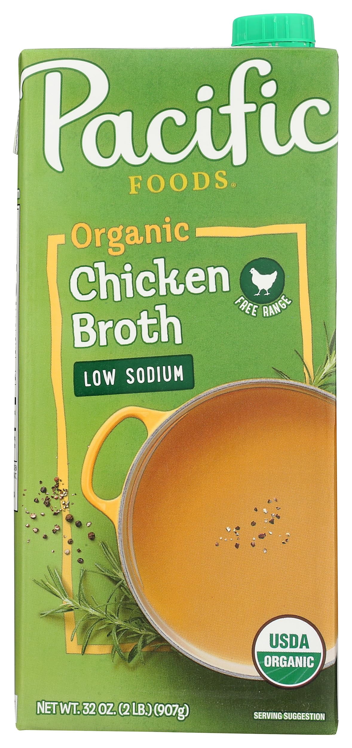 Pacific Foods Organic Free Range Chicken Low Sodium Broth, 32 oz ...