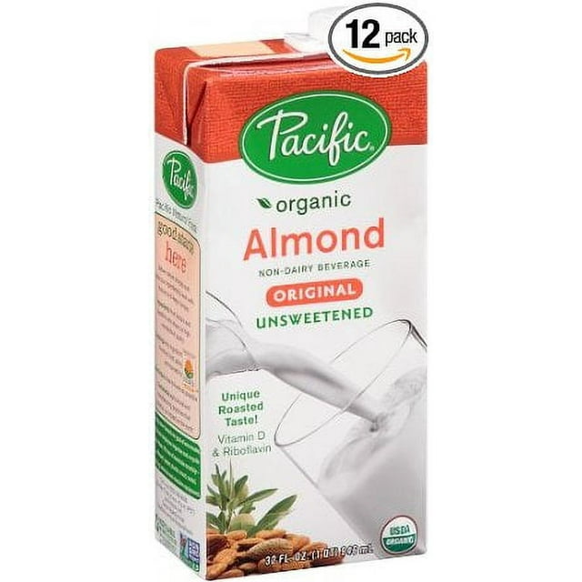 Pacific Foods Organic Original Unsweetened Almond Milk, 32 fl oz - 12 ...