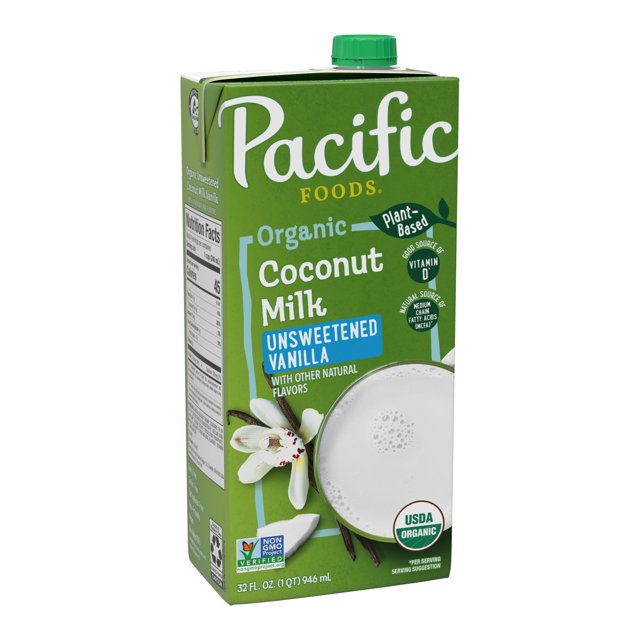 Pacific Foods Organic Unsweetened Vanilla Coconut Milk, Vegan, Dairy ...