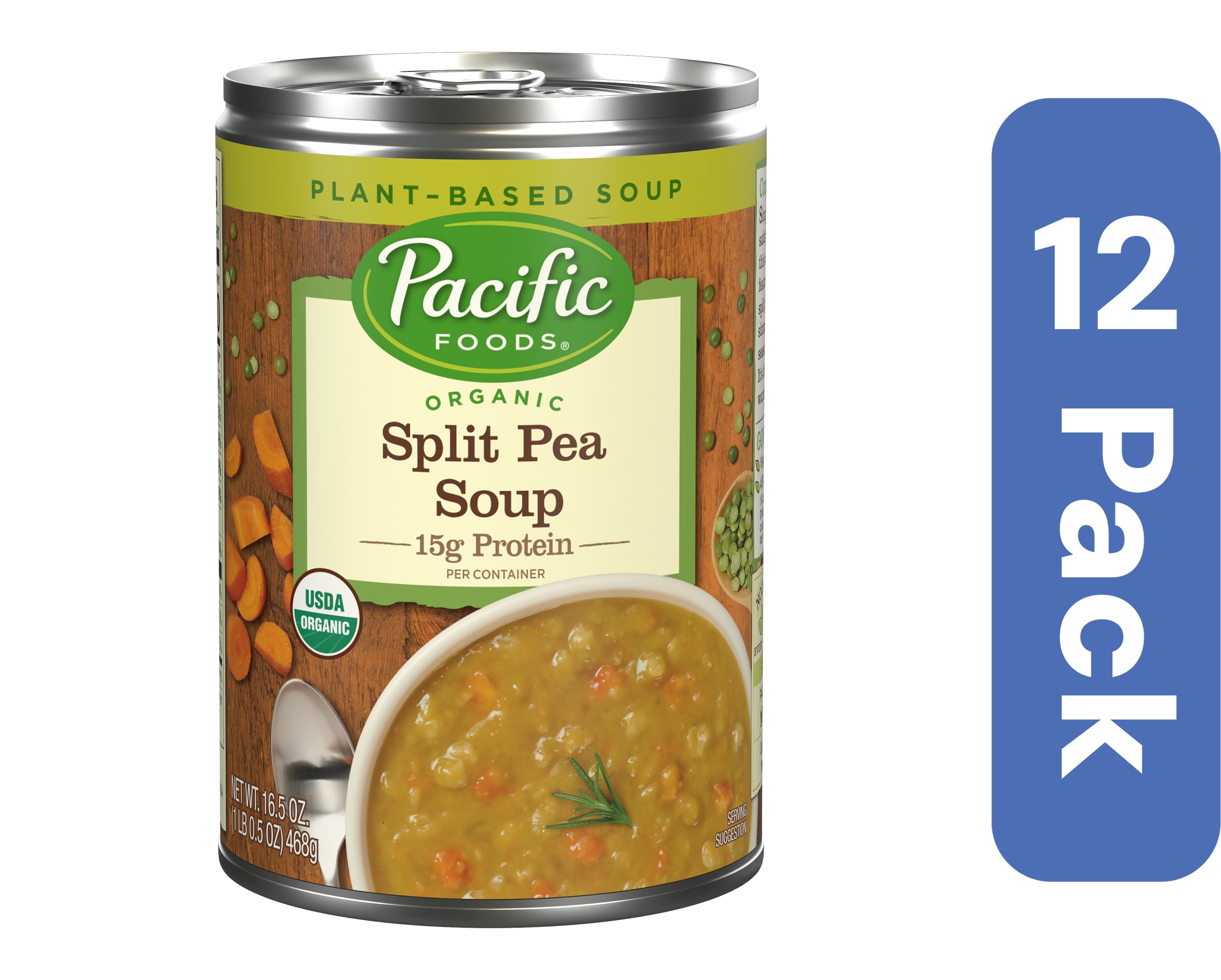 Pacific Foods Split Pea Soup Organic 16.5 oz (Pack Of 12) - Walmart.com