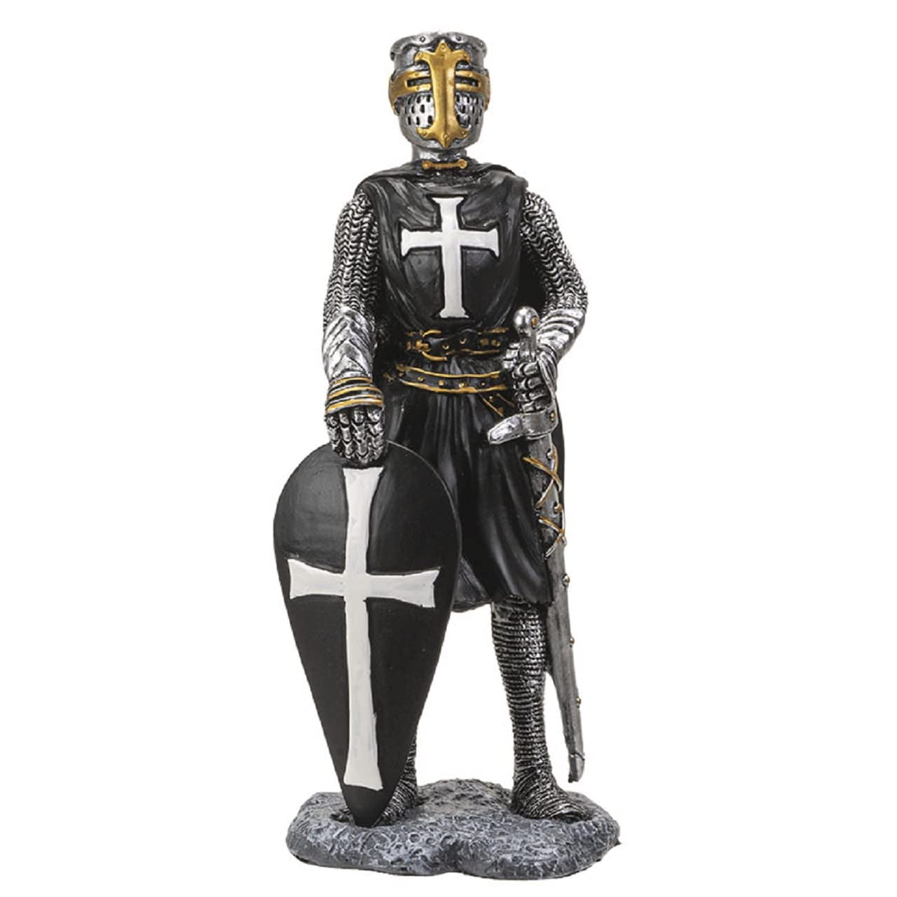 Pacific Giftware Crusader with Shield Figurine, 8.63-inch Height, Cold ...