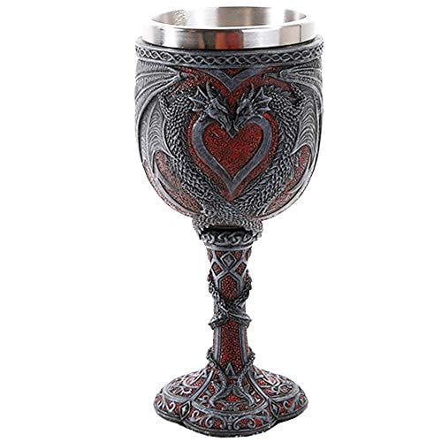 Pacific Giftware Double Dragon Heart Love Goblet Wine Cup 7 inch ...