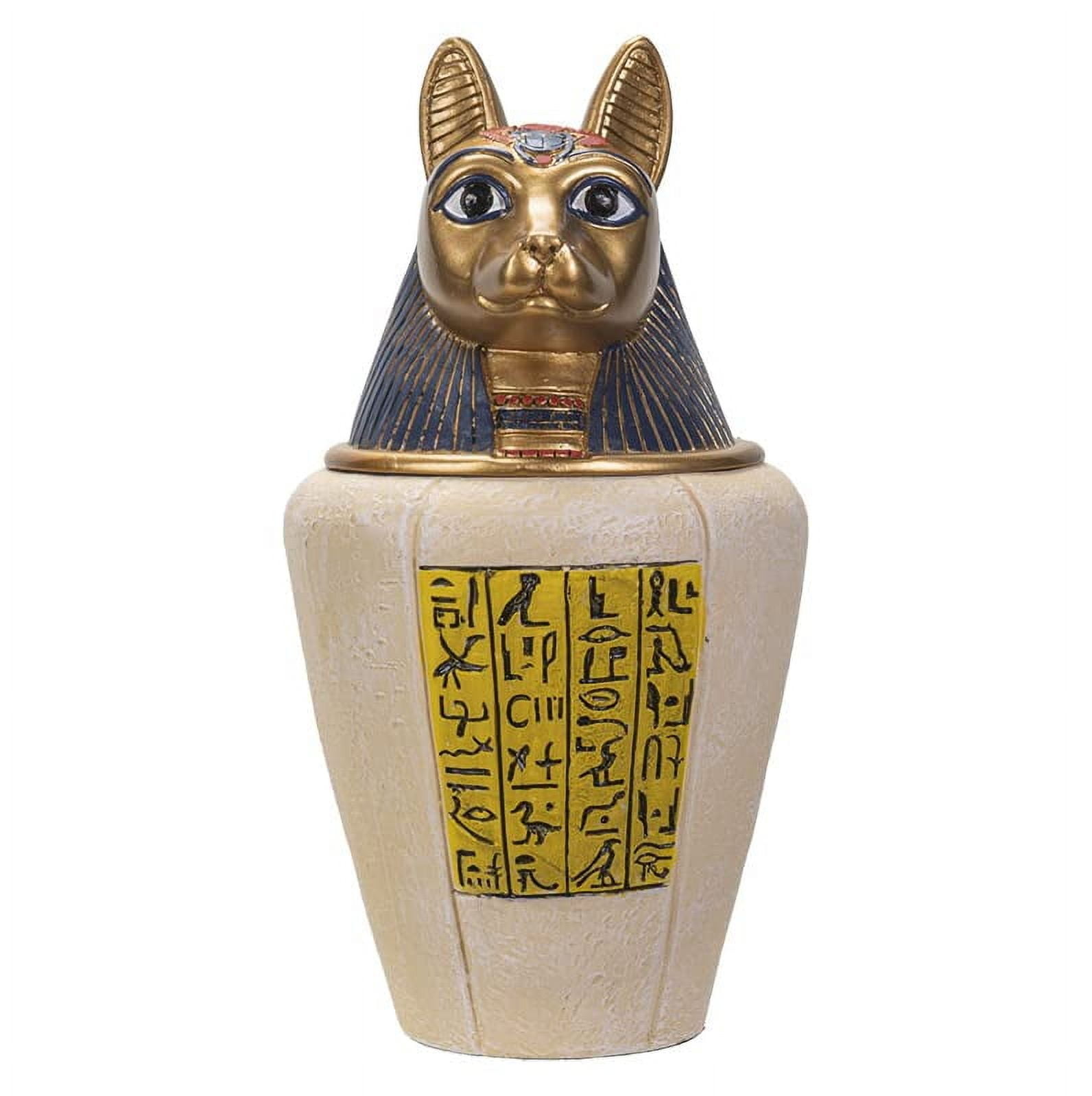 Pacific Giftware Egyptian Bastet Head Canopic Jar with Hieroglyphics ...