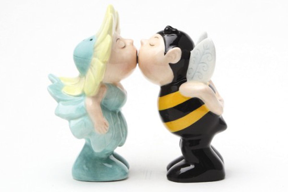 Pacific Giftware Flower and Bee Kissing Salt & Pepper Shaker Set ...