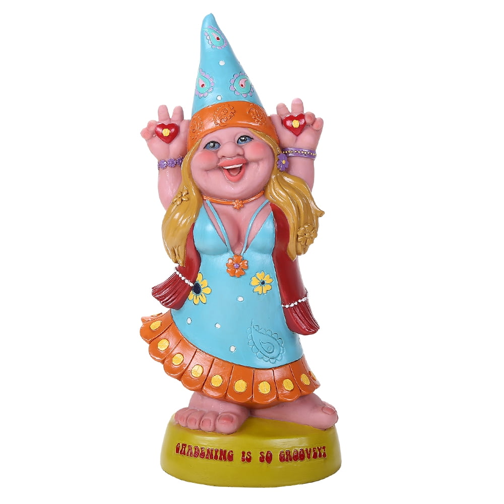 Pacific Giftware Hippie Lady Gnome "Gardening is Groovey" Garden Gnome ...