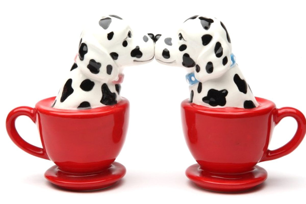 Pacific Giftware Kissing Dalmatian Dogs in Tea Cup 3.5'' Tall Magnetic ...