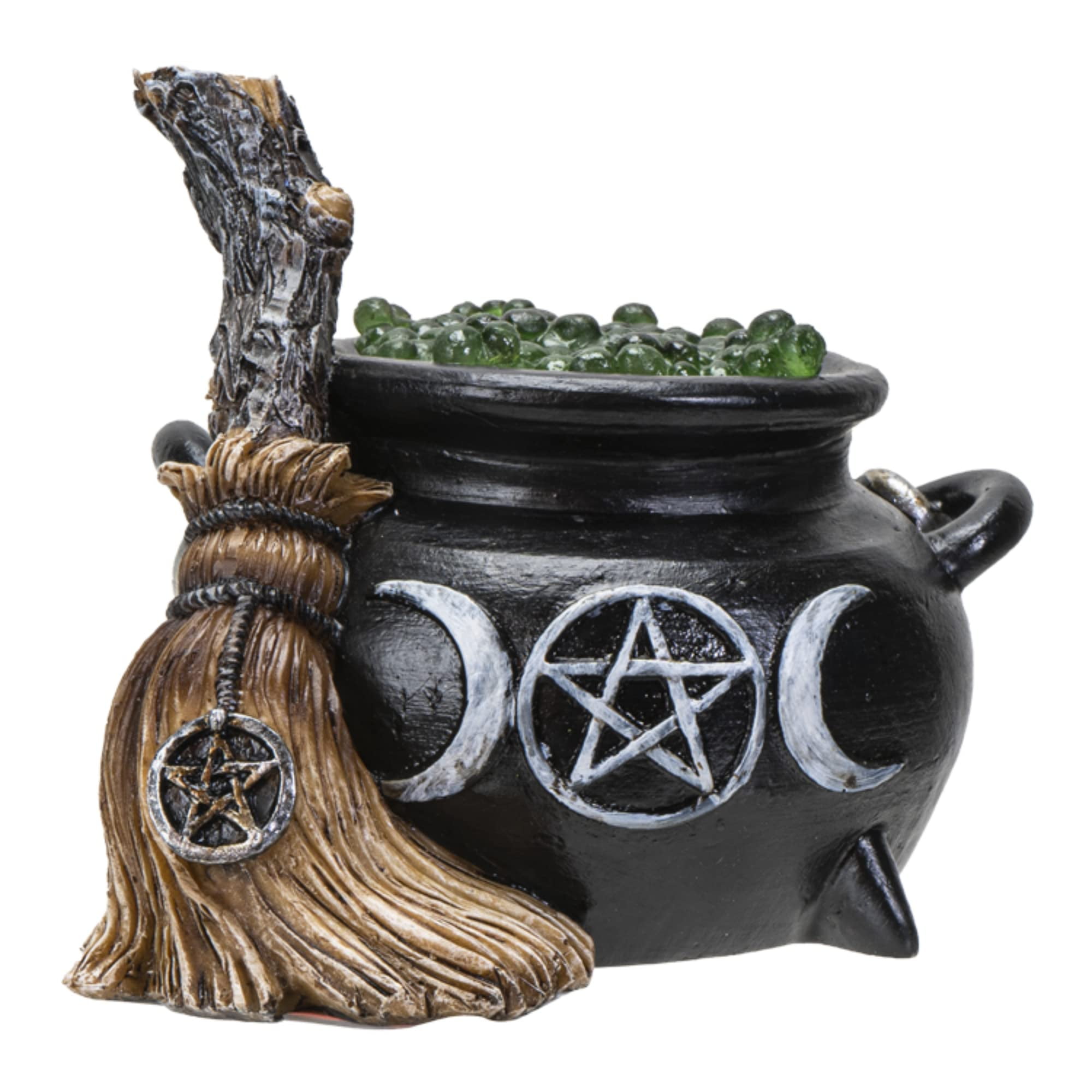 Pacific Giftware LED Light Up Cauldron with Broom, Gothic Collectible ...