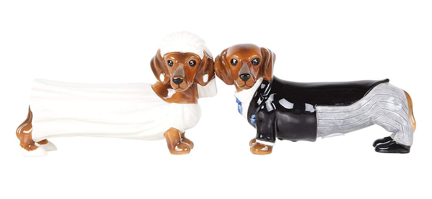 Pacific Giftware Lovely Wedding Bride and Groom Doxies Salt and Pepper ...