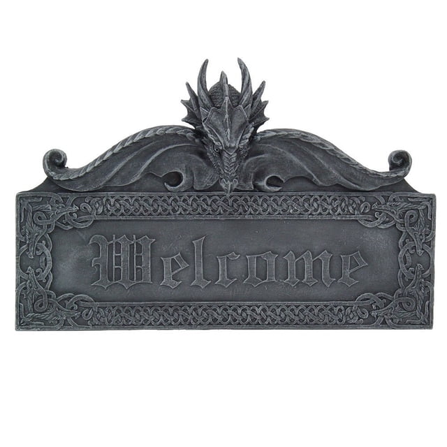 Pacific Giftware Medieval Gothic Guardian Dragon Welcome Plaque Door ...