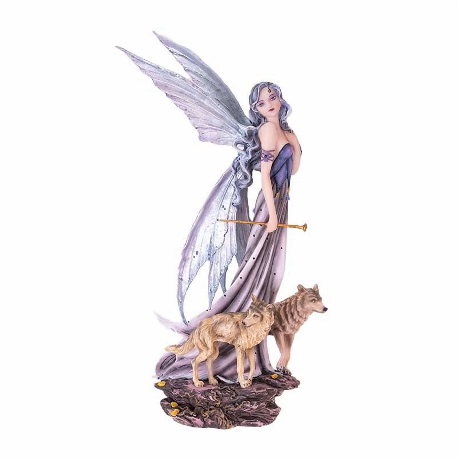 Pacific Giftware Moonlight Fairy with Wolves Fantasy Figurine with ...