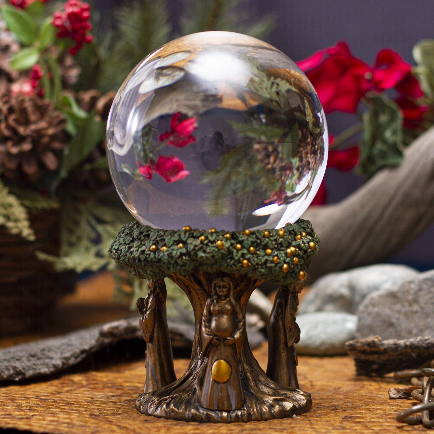 Pacific Giftware Mother Maiden Crone Gazing Glass Ball Resin Figurine ...