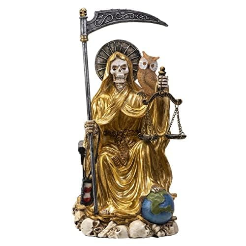 Pacific Giftware Santa Muerte, 9-inch Height, Gold, Cold Cast Resin ...