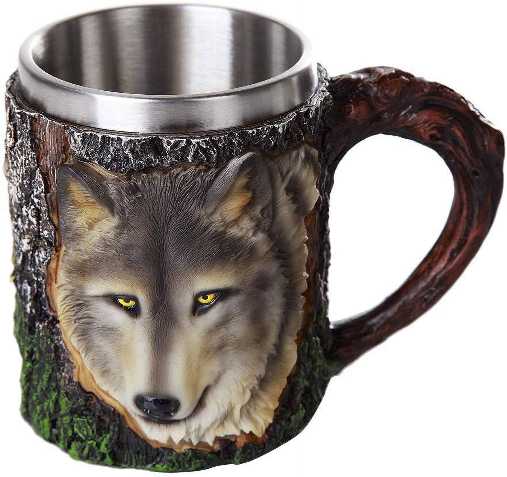 Pacific Giftware Wild Wolf Mug Stainless Steel Liner Collectible ...