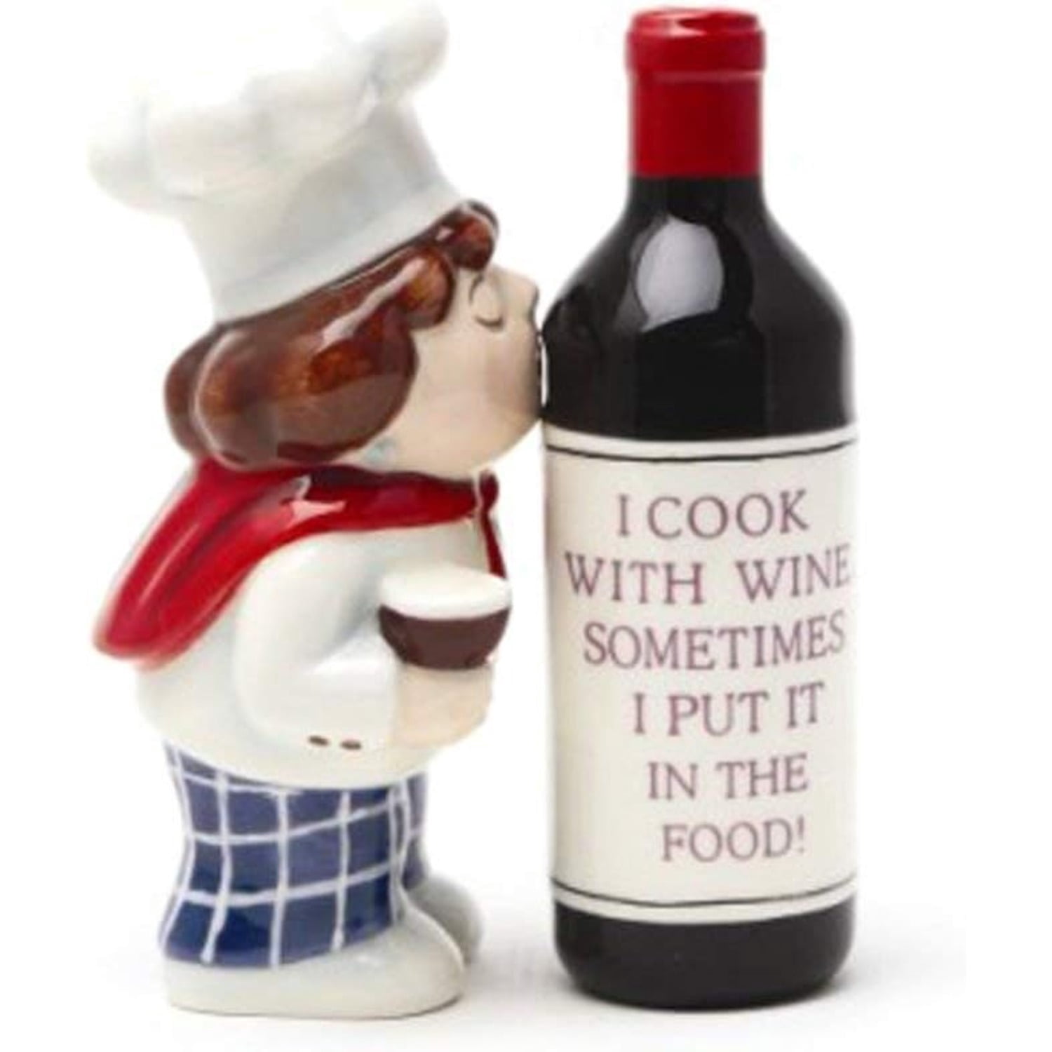 Pacific Giftware Wine Chef Waiter Magnetic Salt & Pepper Shakers ...