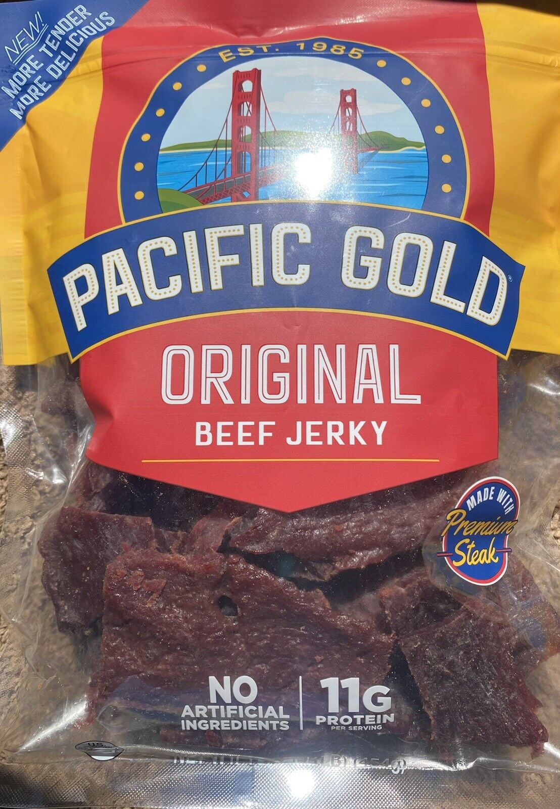 Pacific Gold Natural Wood Smoked Original Beef Jerky 16 oz - Walmart.com