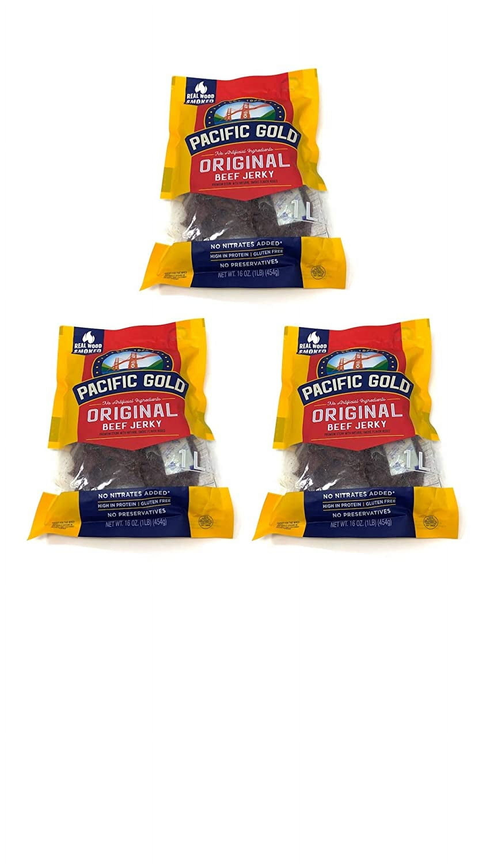 Pacific Gold Original Beef Jerky Gluten Free Real Wood Smoked Beef ...