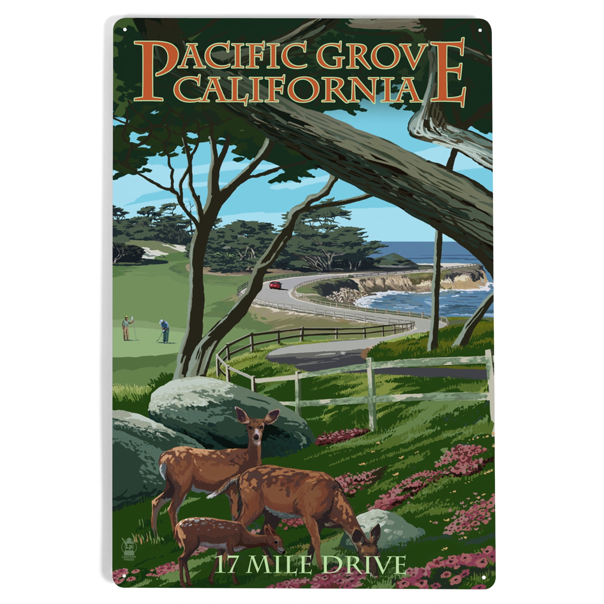 Pacific Grove, California, 17 Mile Drive (12x18 Aluminum Art, Indoor ...