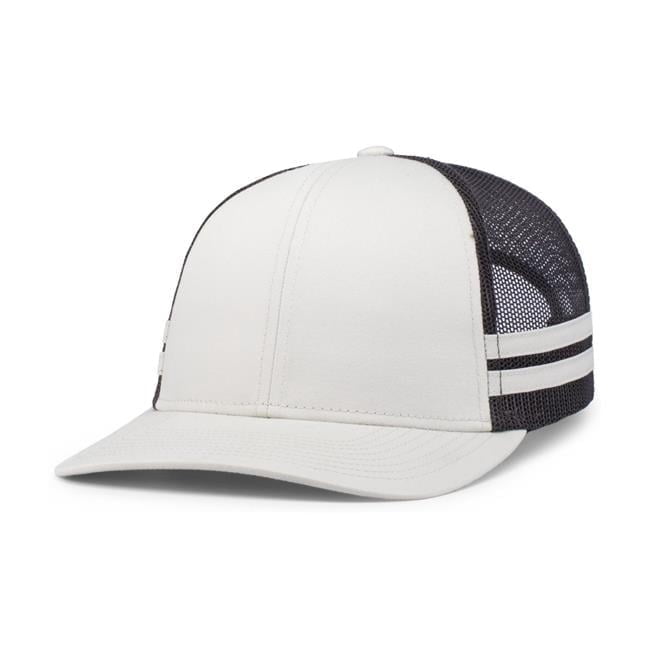 Pacific Headwear Low-Profile Stripe Trucker Cap, Birch & Light Charcoal ...