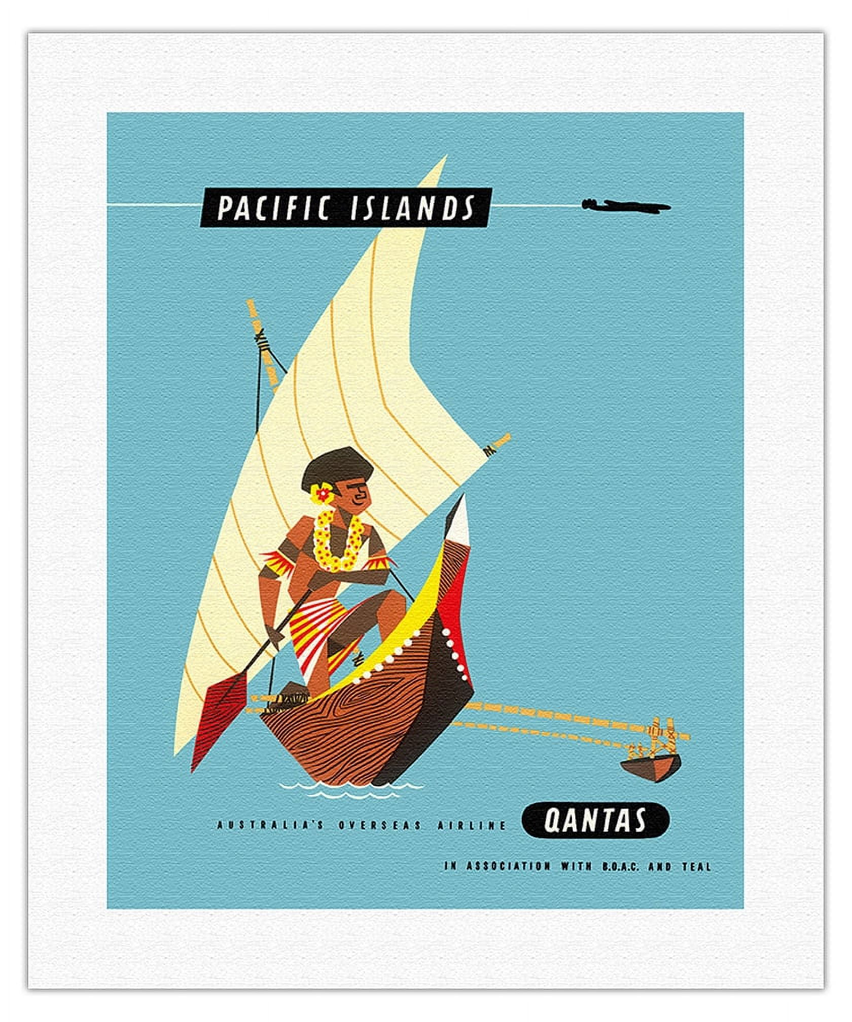 Pacific Islands - Polynesian Outrigger Canoe - Qantas Empire Airways ...