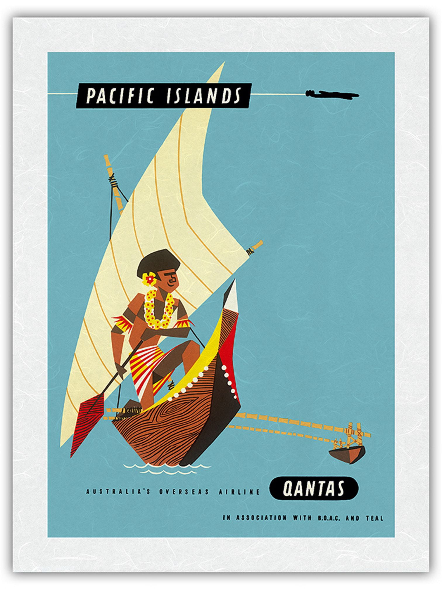 Pacific Islands - Polynesian Outrigger Canoe - Qantas Empire Airways ...