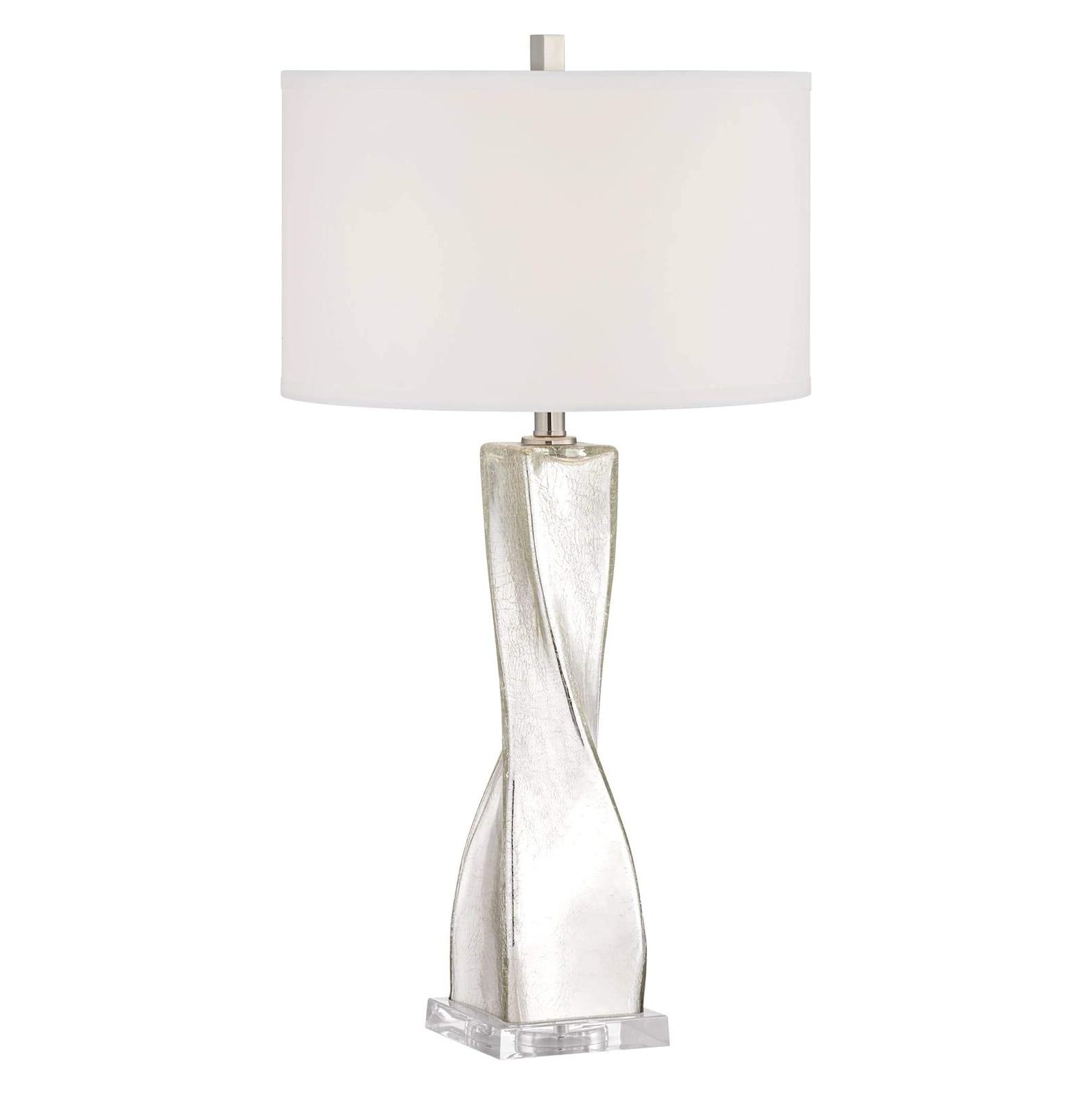 Pacific Lighting Orin Crackle Glass Table Lamp in Silver Mercure ...