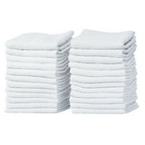 Pacific Linens White 24-Pack 100% Cotton Washcloths, Durable ...
