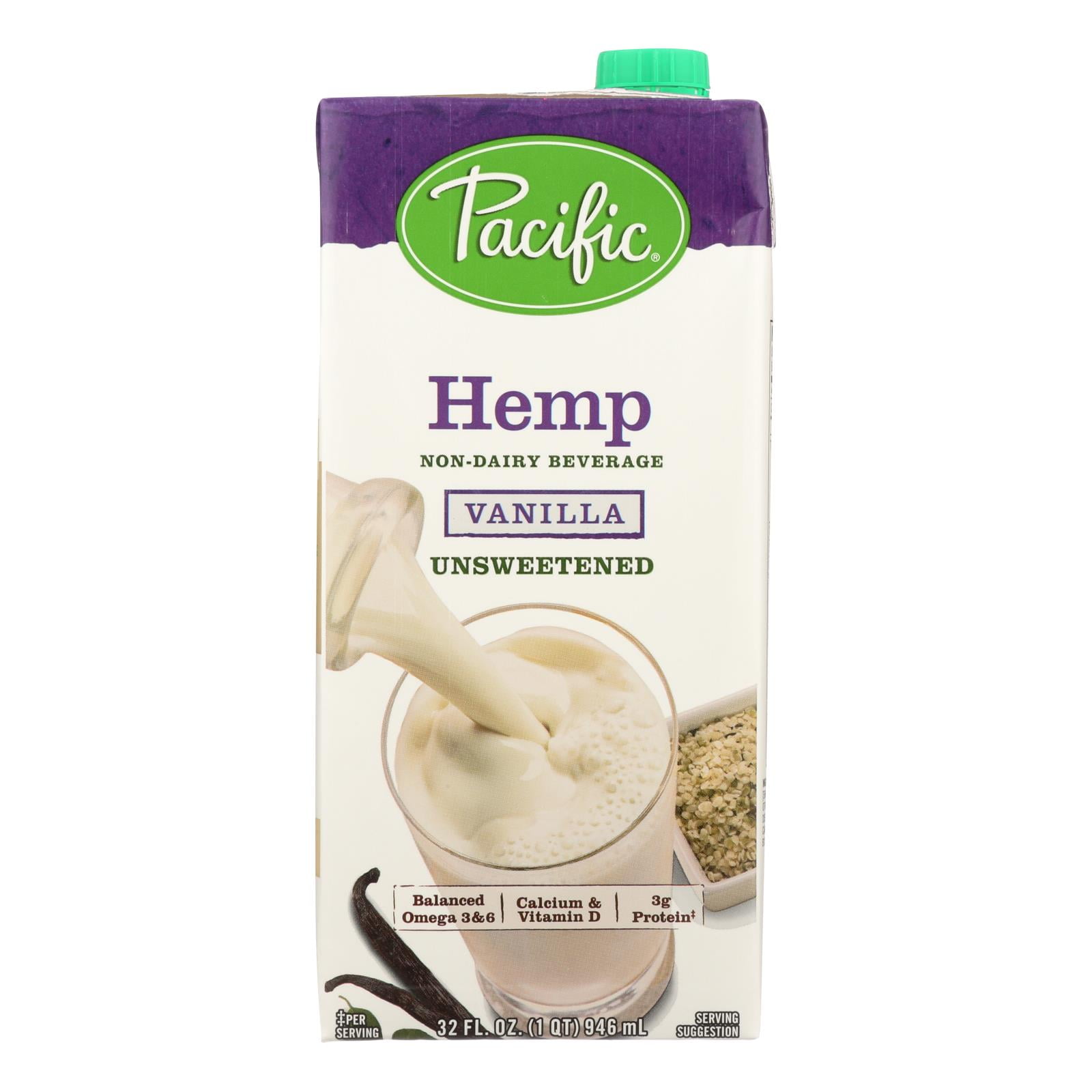 Pacific Natural Foods Hemp Vanilla - Unsweetened - Case Of 12 - 32 Fl ...