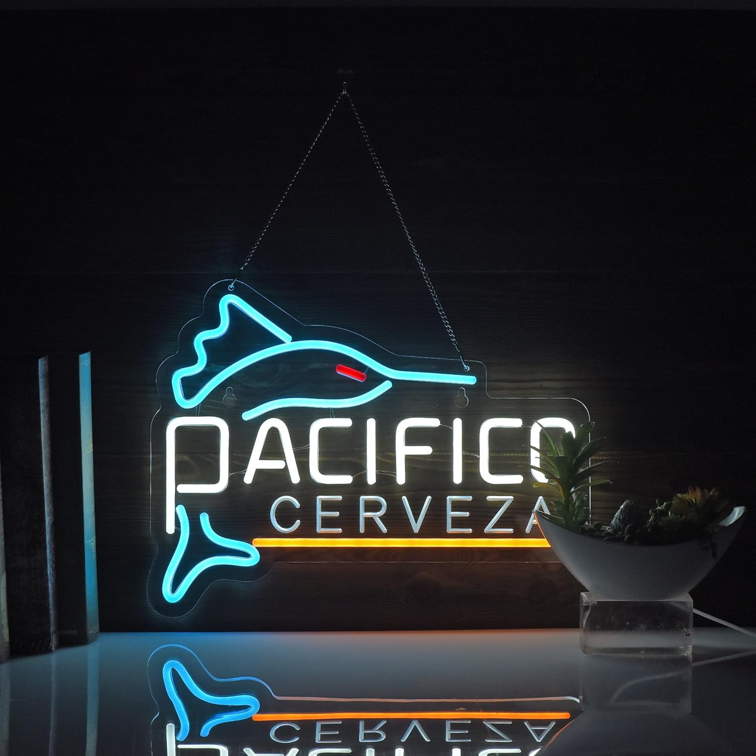 Pacific Neon Sign Beer Bar Cerveza Swordfish Art Man Cave Neon Light ...