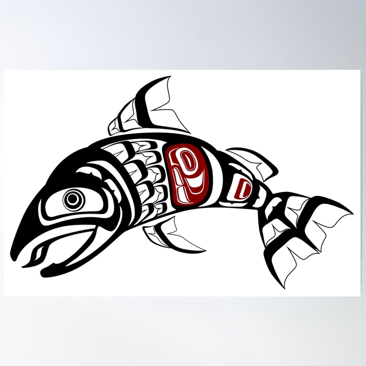 Pacific Northwest Coast Salmon Design Fish Native American Hiada First ...
