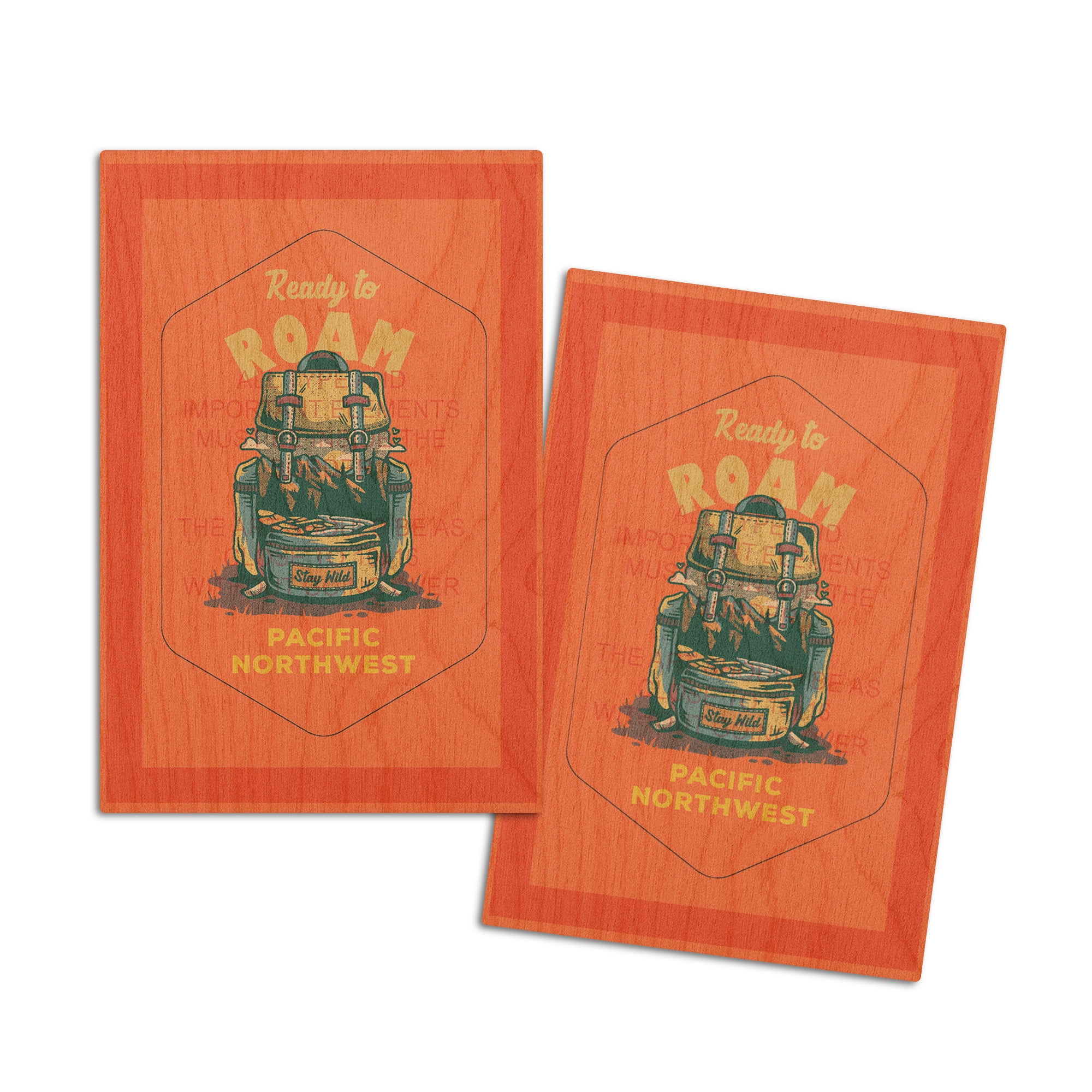 Pacific Northwest, Distressed, Ready to Roam, Contour (4x6 Birch Wood ...