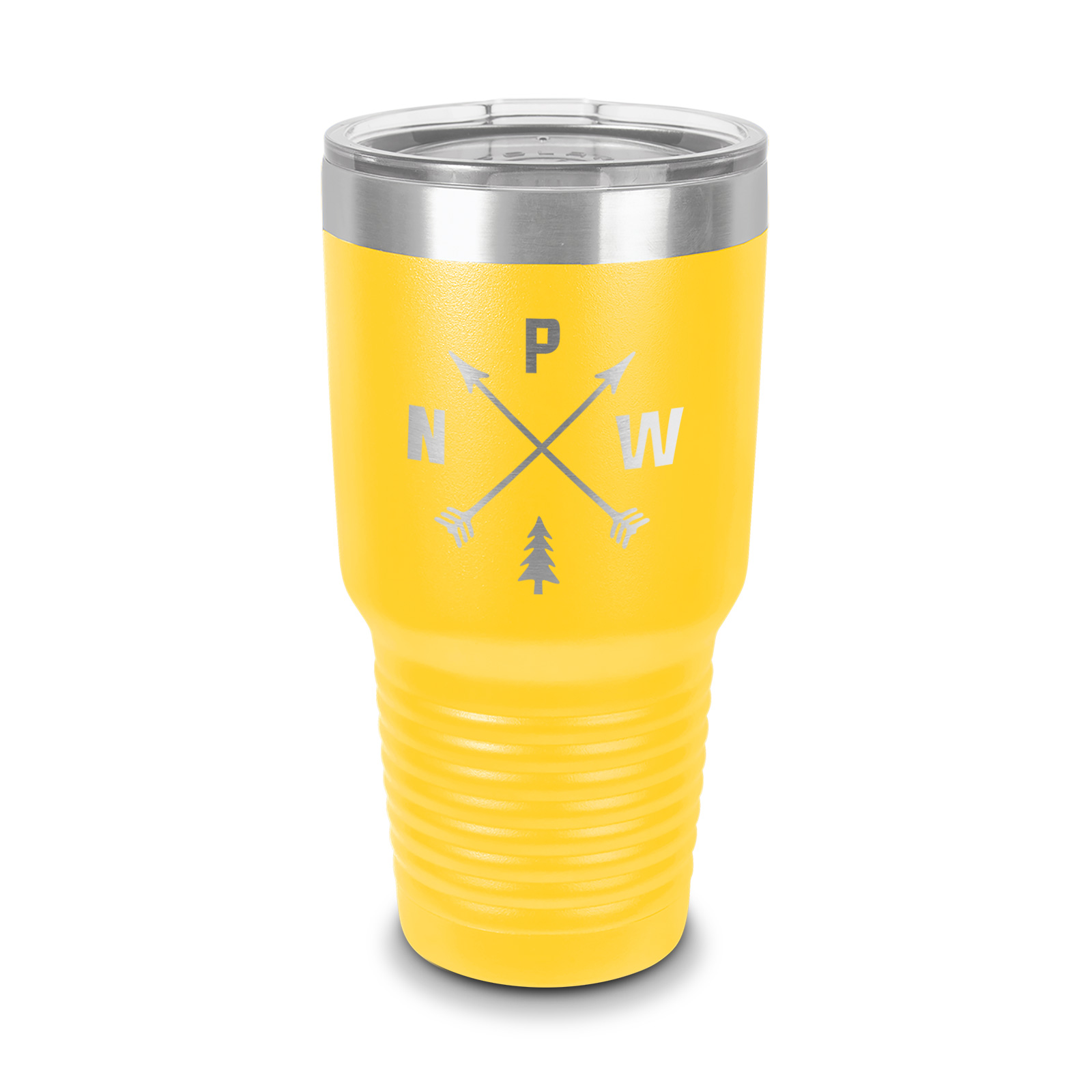 Pacific Northwest PNW Tumbler 30 oz - Laser Engraved w/ Clear Lid ...