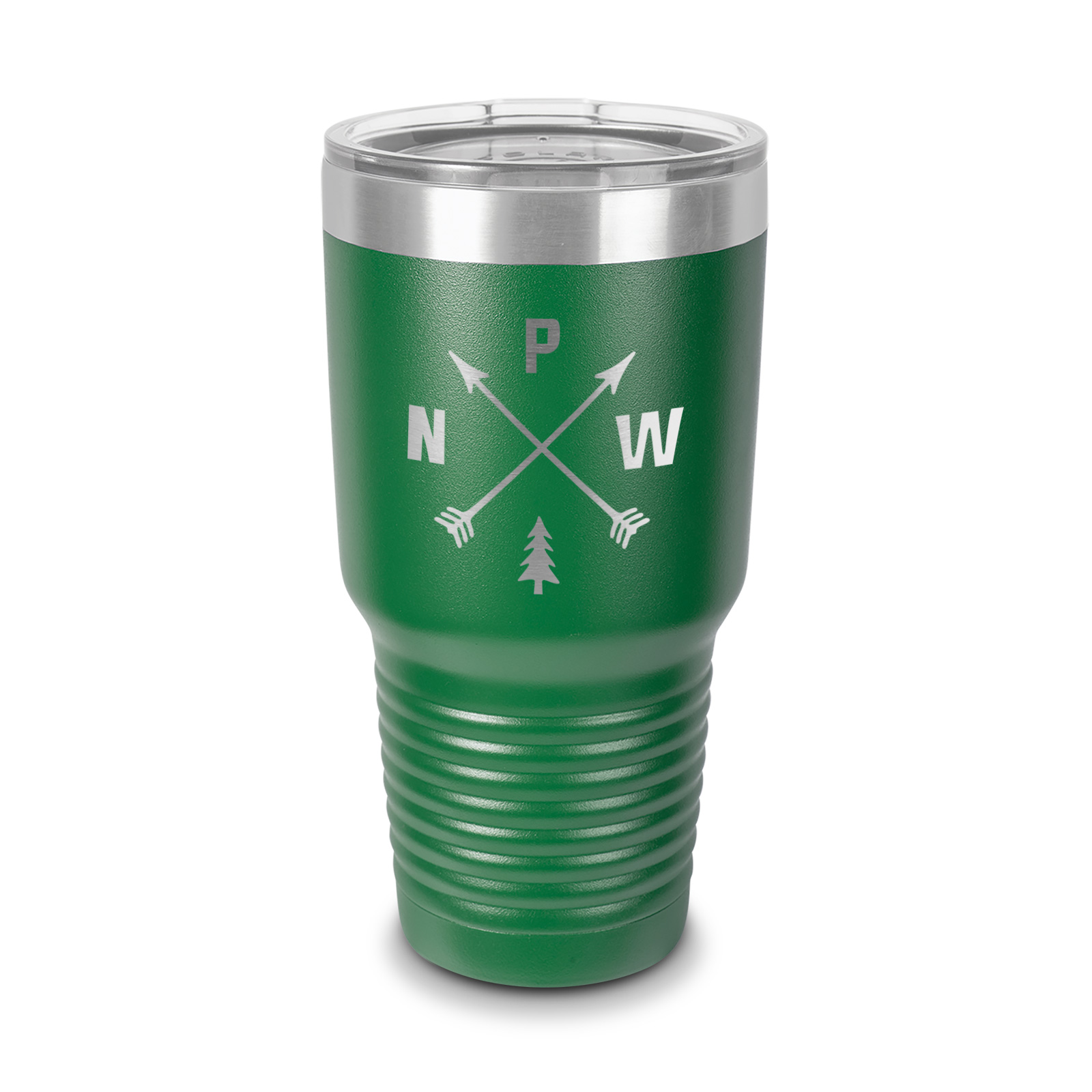 Pacific Northwest PNW Tumbler 30 oz - Laser Engraved w/ Clear Lid ...