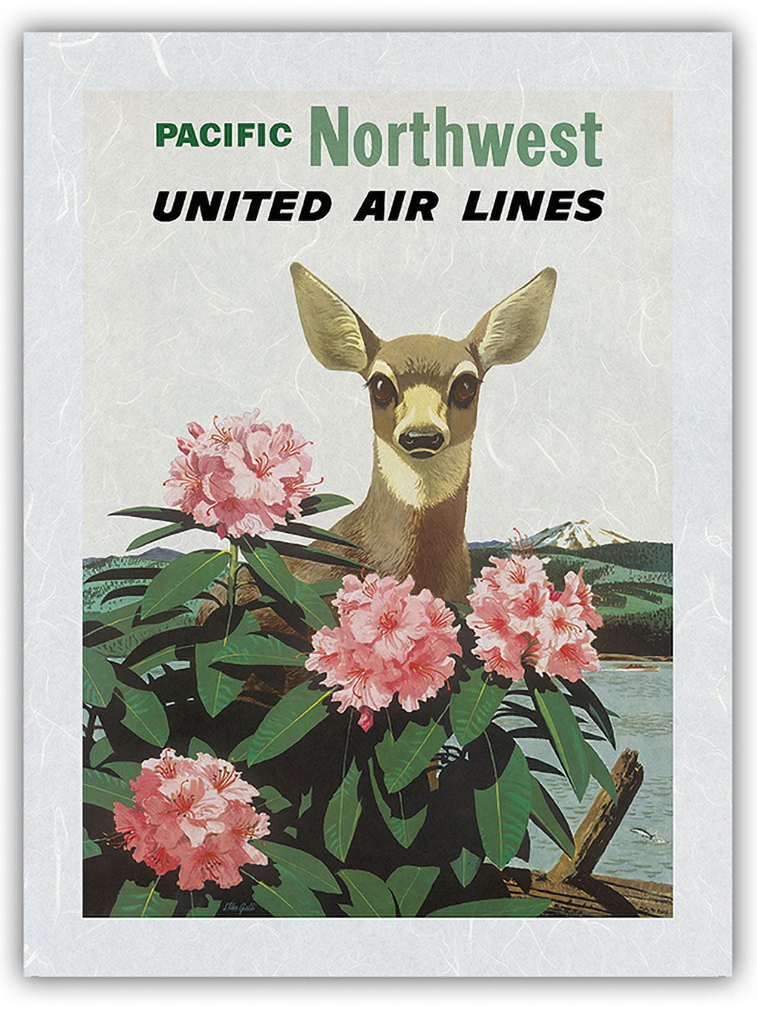 Pacific Northwest - United Air Lines - Vintage Airline Travel Poster by ...