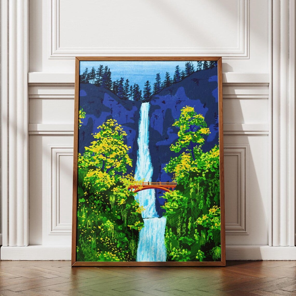 Pacific Northwest Wall Art, Oregon Print, Colorful Waterfall Travel ...