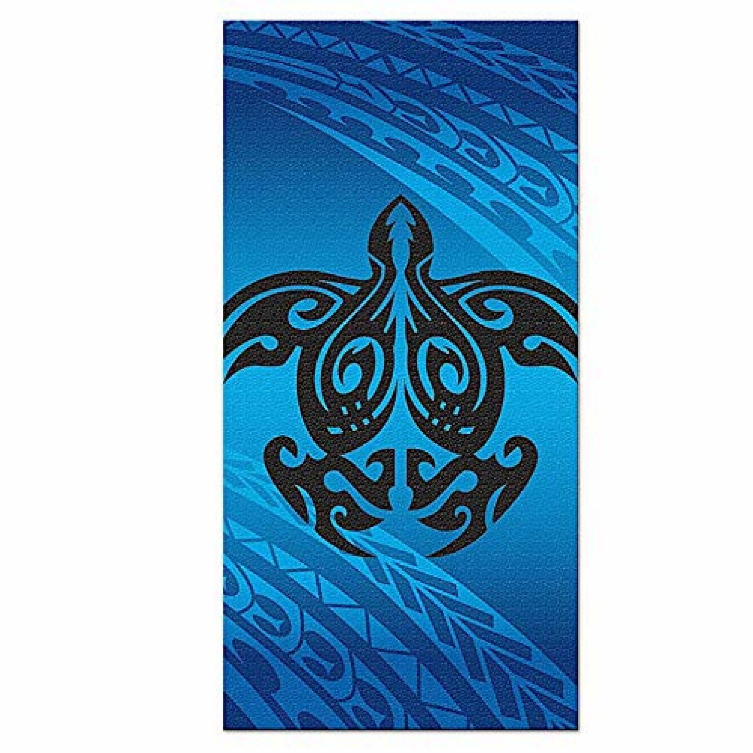 Pacific Paradise Turtle Towel - Blue Tribal Honu Design - Walmart.com