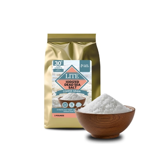 Pacific Pelican 30% Less Sodium Iodized Dead Sea Lite Salt - Coarse ...