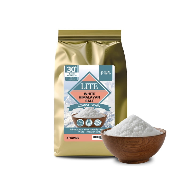 Pacific Pelican Iodized Lite White Himalayan Salt | 50% Less Sodium ...