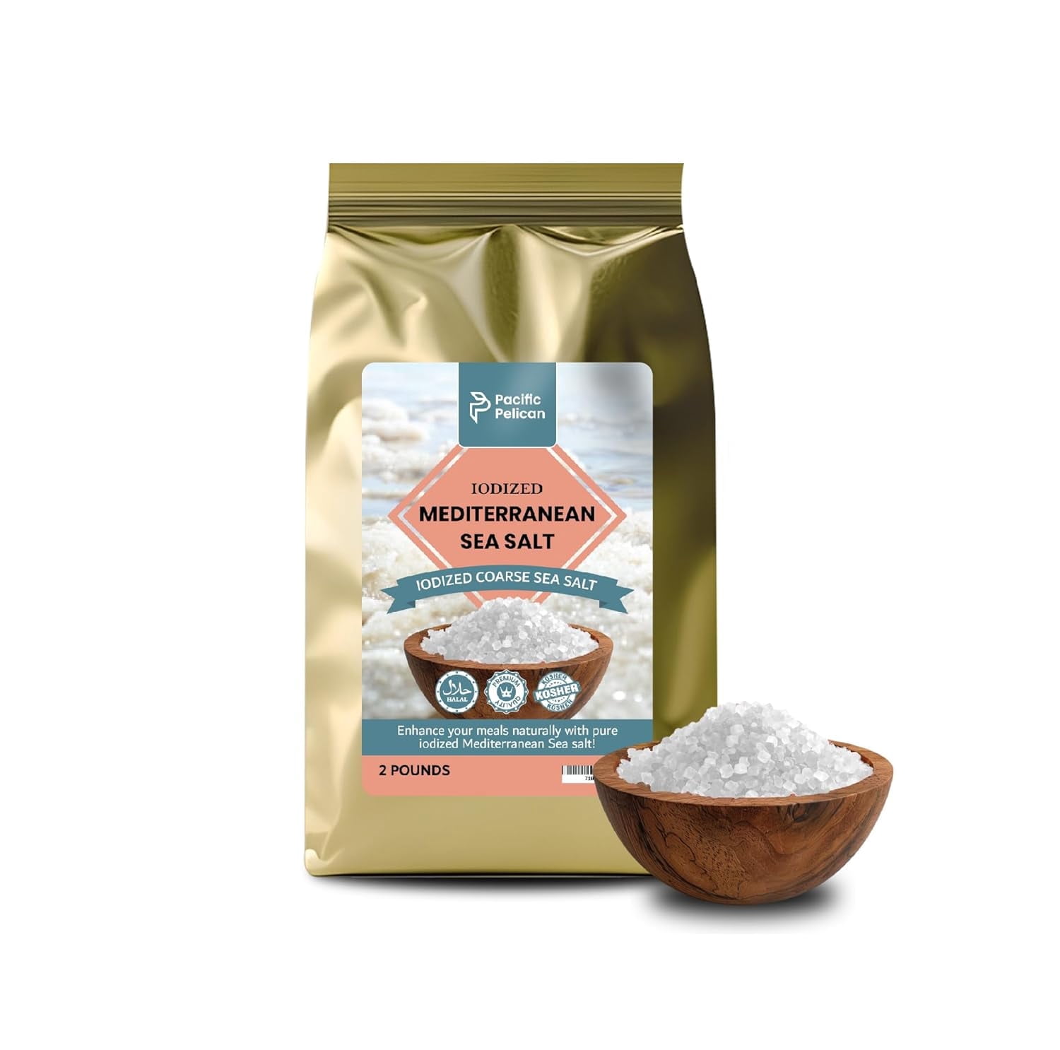 Pacific Pelican, Mediterranean Sea Salt, 2 Pounds, Coarse Grain ...