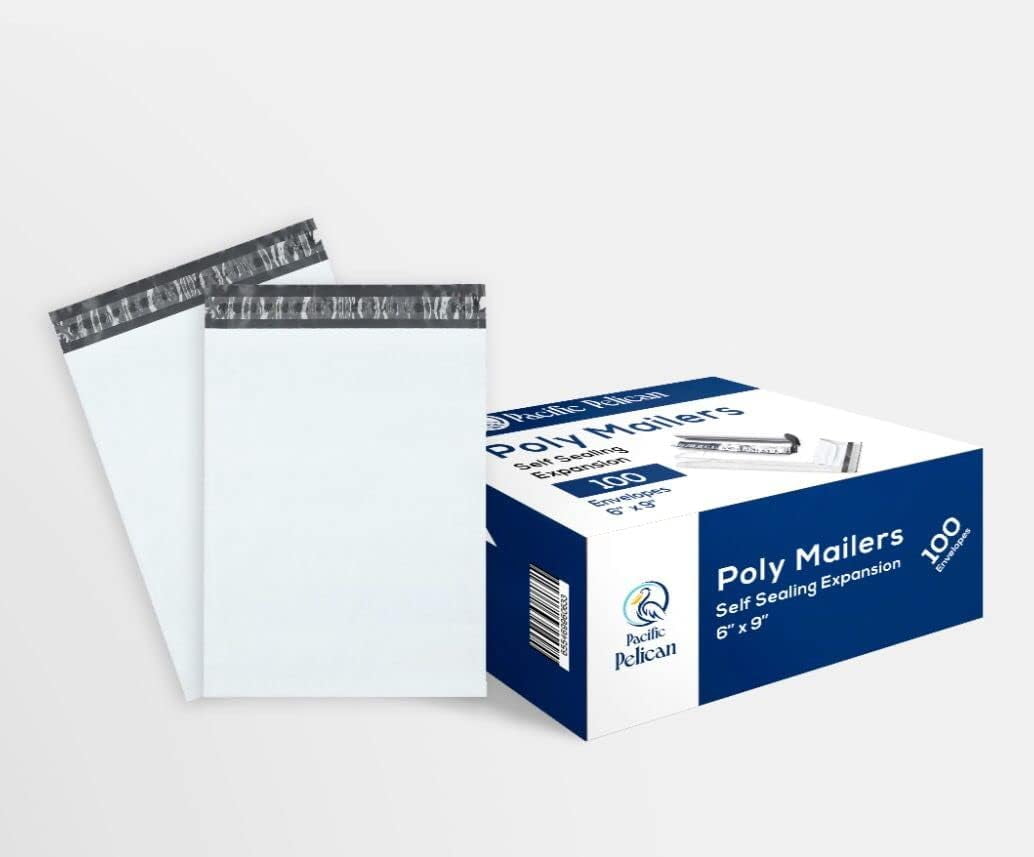 Pacific Pelican's Poly Mailer Bag 6X9 inches Self Sealing Shipping Bags ...
