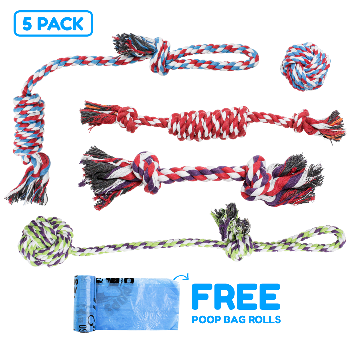 Vibrant Life Chomp and Tug Buddy Rope and Spikey Balls Dog Chew Toy ...